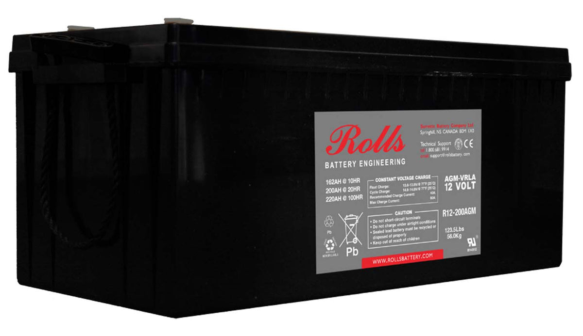 Rolls Solar AGM Series 2 12V Deep Cycle Battery - 220Ah (C100) 162Ah ...